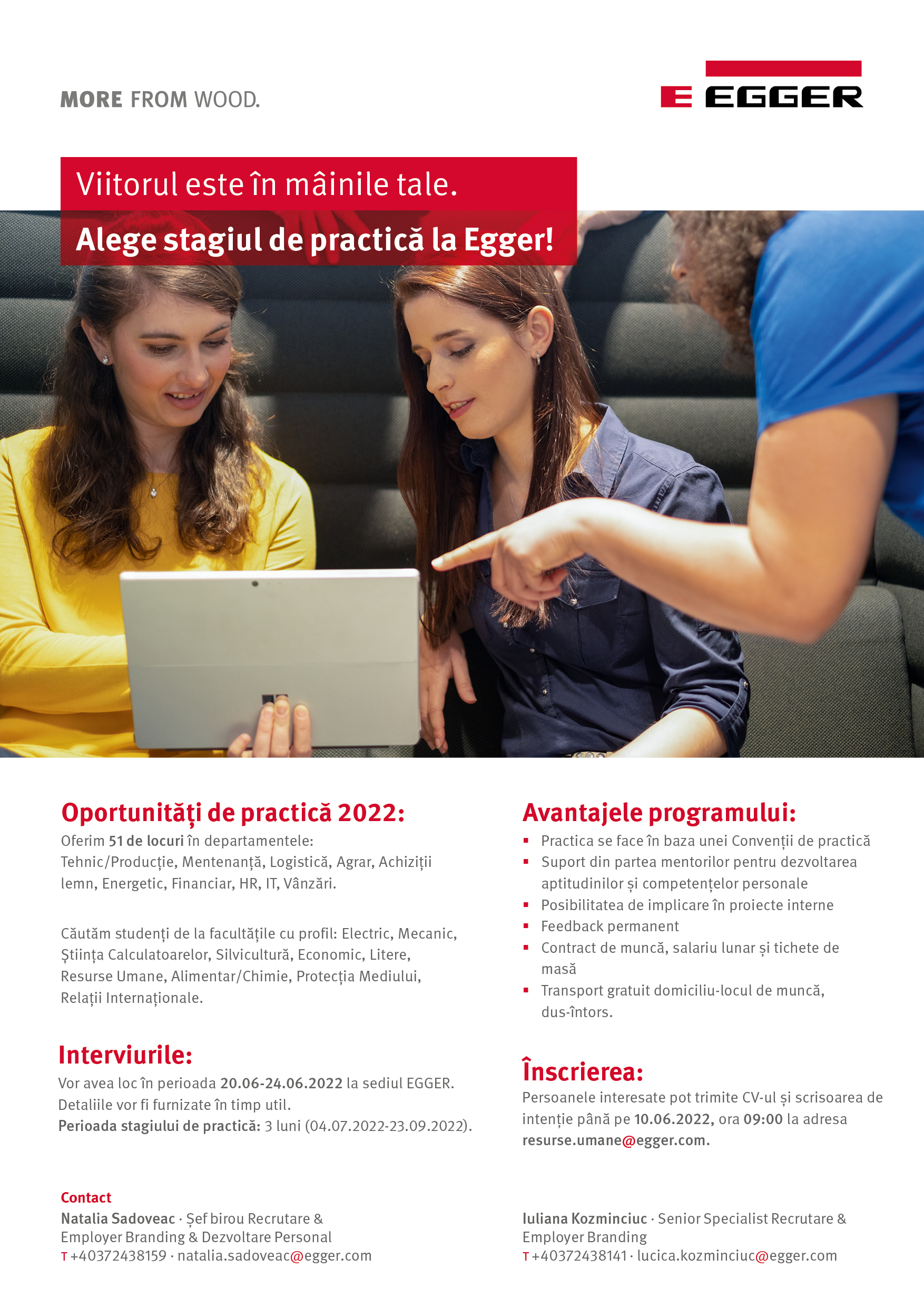 Stagii de practică la EGGER România - FIA