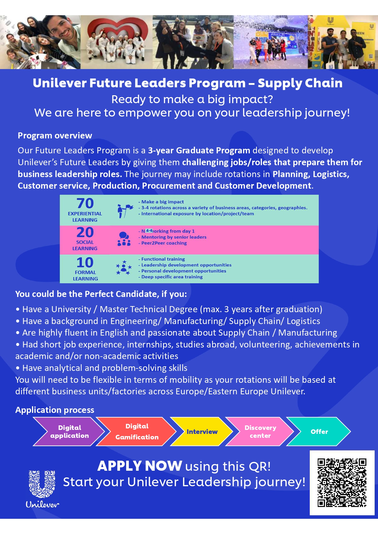 Anunț Unilever Future Leaders Program - Supply Chain - FIA